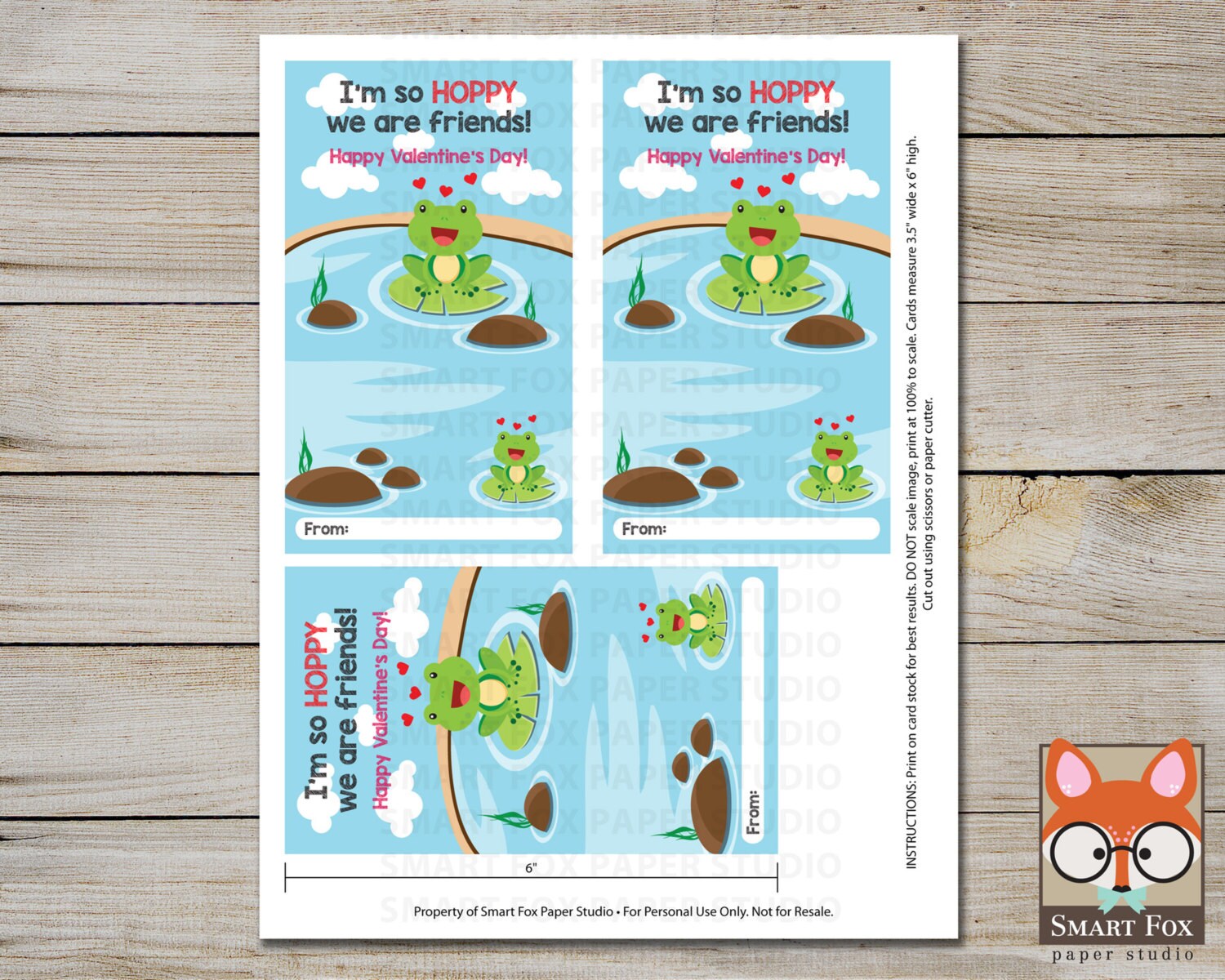 Frog Valentine - Instant Download - Valentine's Day Digital Printable ...