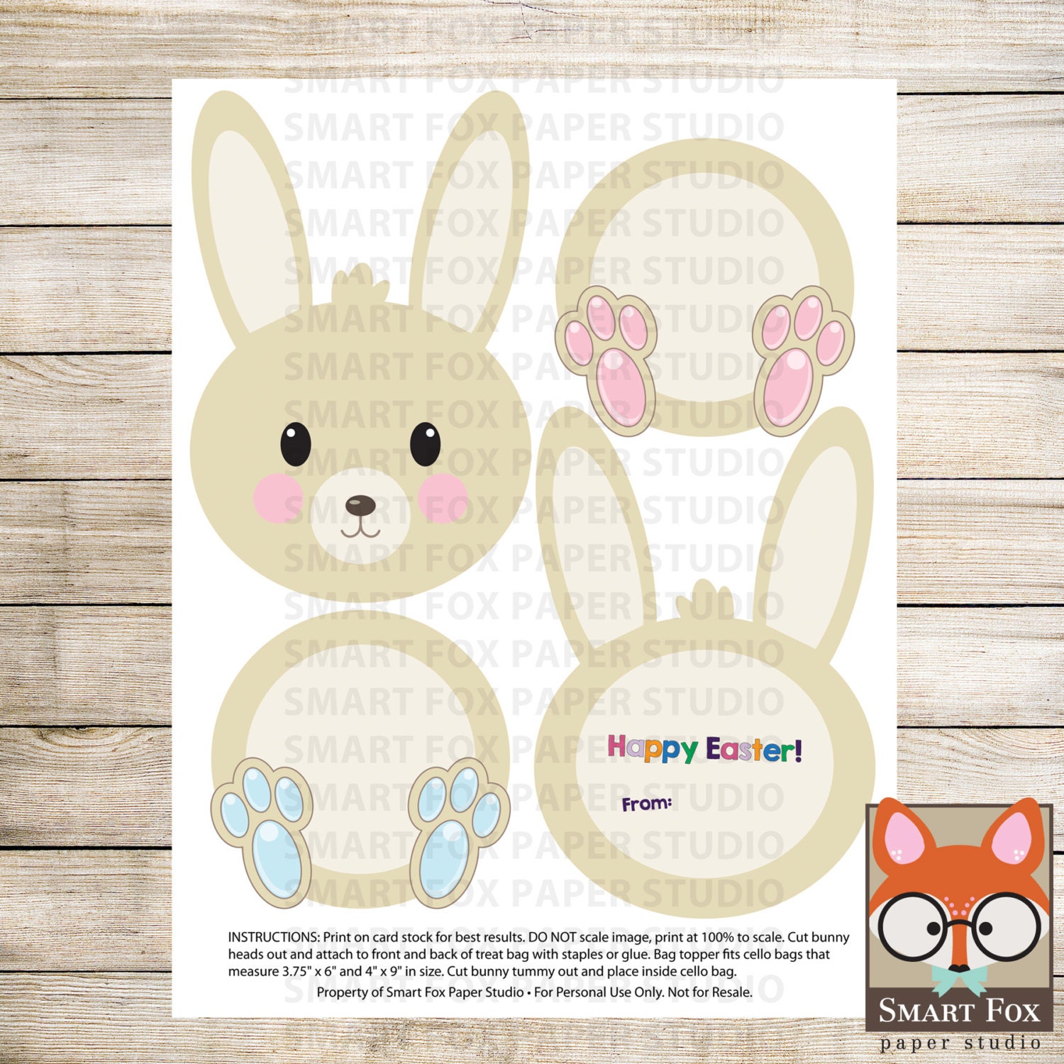 Easter Bag Topper Instant Download Easter Digital - Etsy
