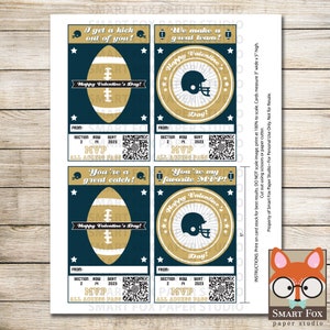 Football Valentines - Instant Download - Valentine's Day Digital ...