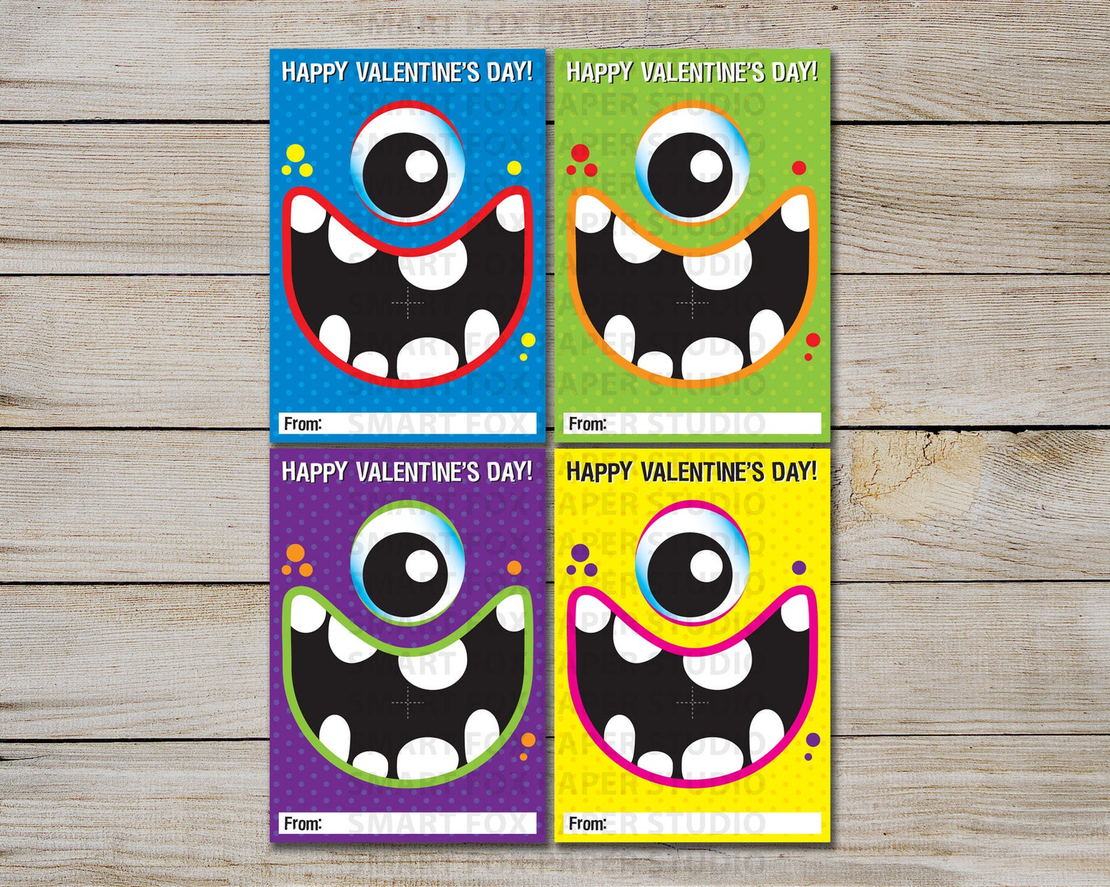 Monster Valentines Instant Download Digital Valentine | Etsy