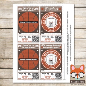 Basketball Valentines - Instant Download - Valentine's Day Digital ...