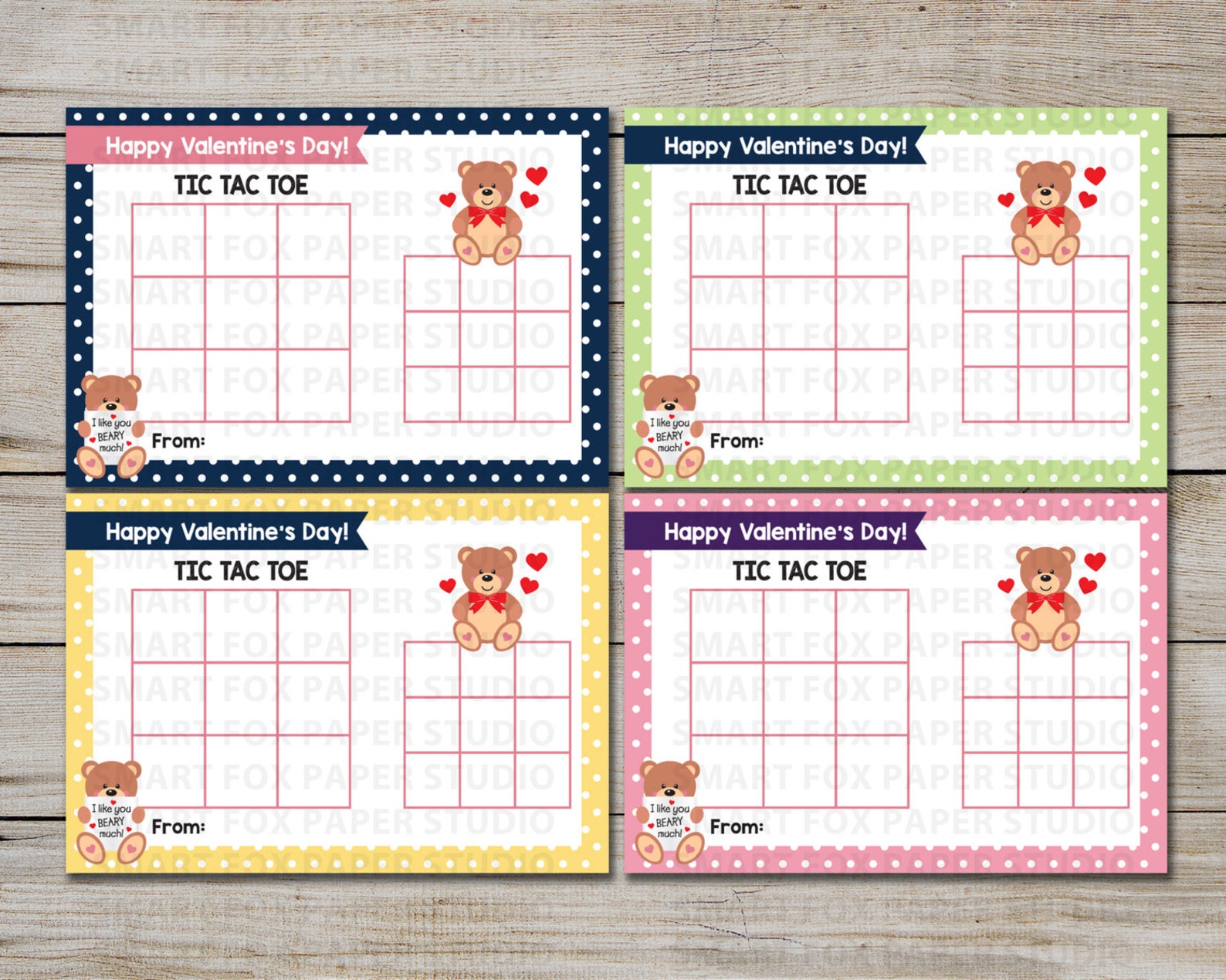 Tic Tac Toe Valentine - Instant Download - Valentine's Day Digital ...