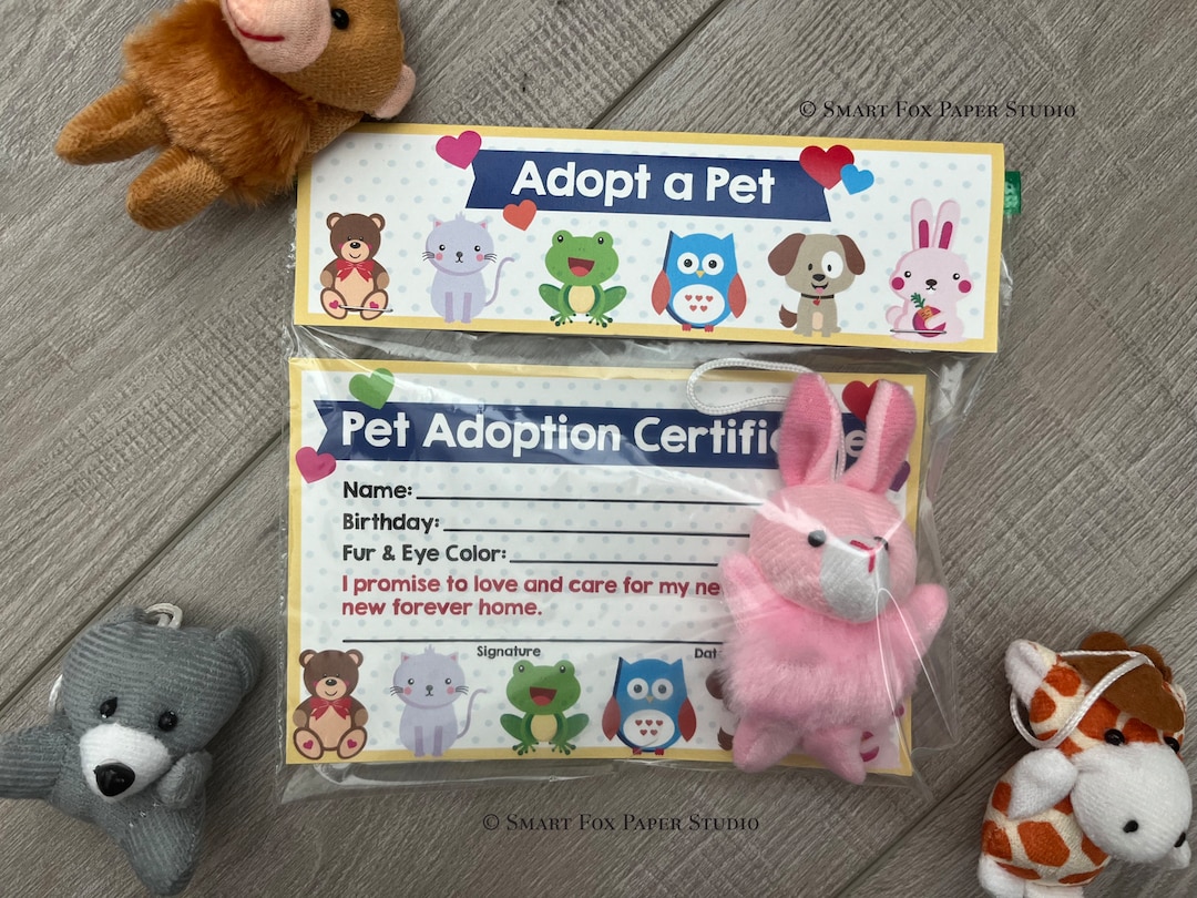 Adopt A Pet Bag Topper - Instant Download - Valentine's Day Digital ...