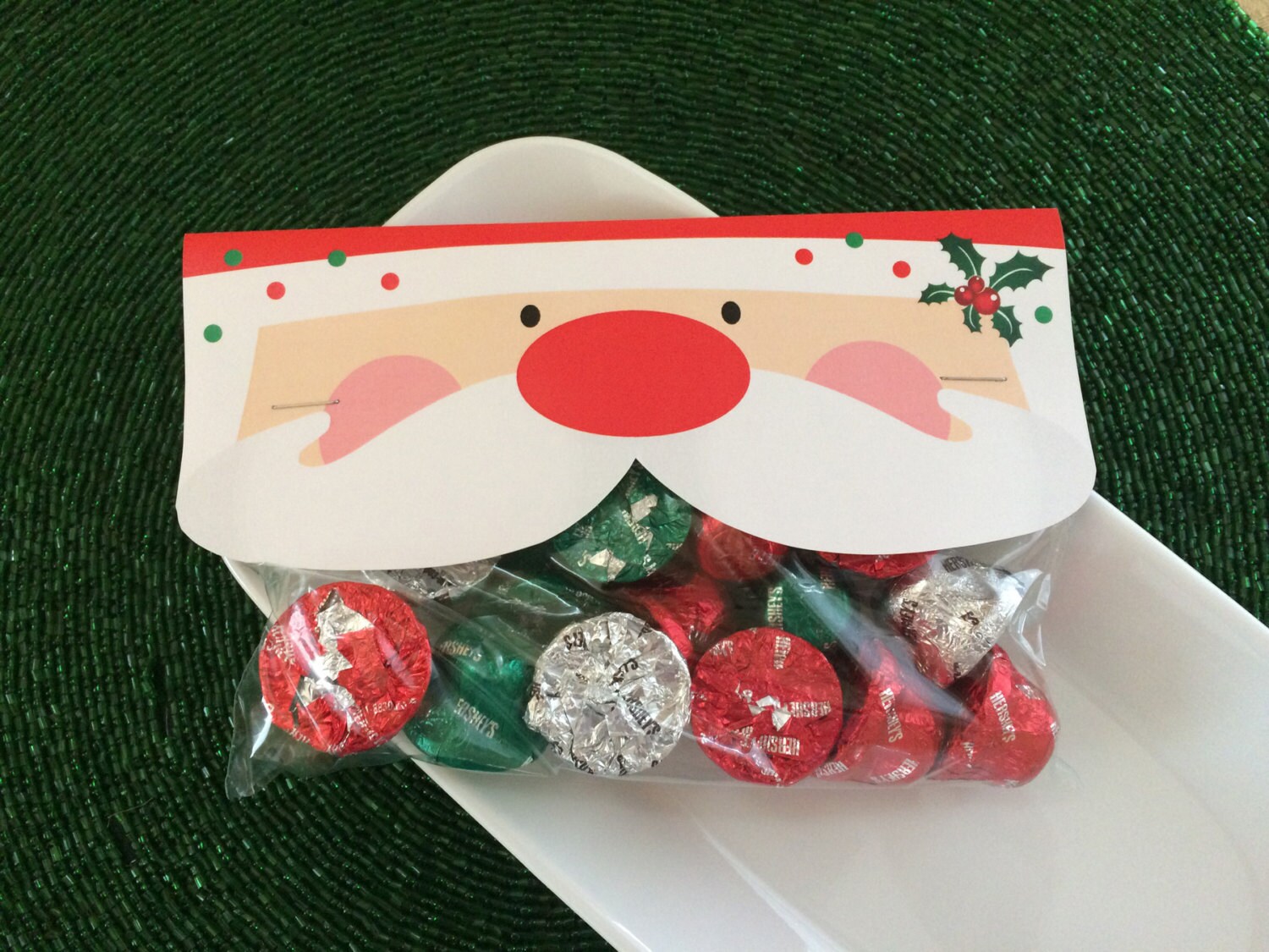 Santa Head Bag Topper - Instant Download - Christmas Digital Printable ...