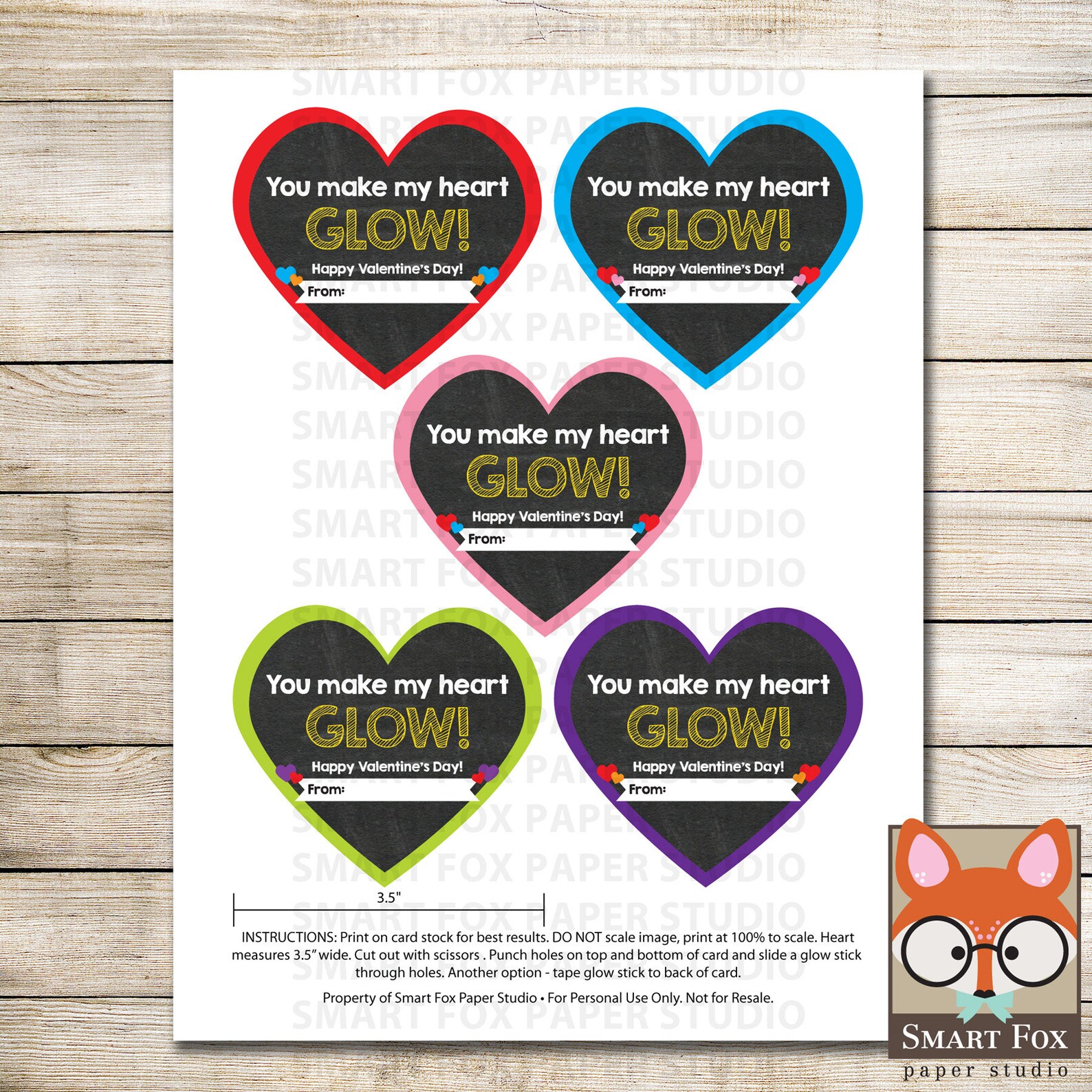 You Make My Heart Glow Valentine Instant Download - Etsy