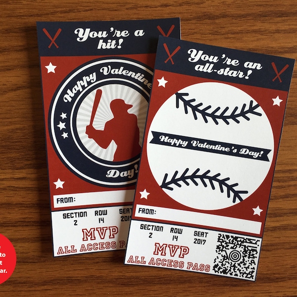 Baseball Valentines - Etsy