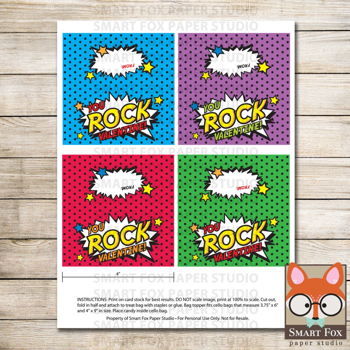 Pop Rocks Bag Topper Instant Download Valentine's Day - Etsy