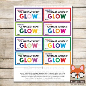 You Make My Heart Glow Valentine - Instant Download - Valentine's Day ...