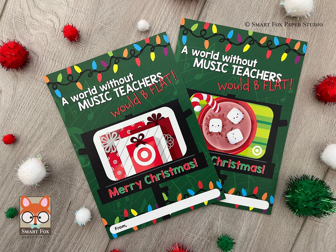 Band Teacher Gift Card Holder, Instant Download, Christmas Gift Card ...