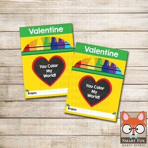 You Color My World Valentines - Instant Download - Valentine's Day ...