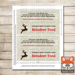Reindeer Food Bag Topper - Instant Download - Christmas Digital ...