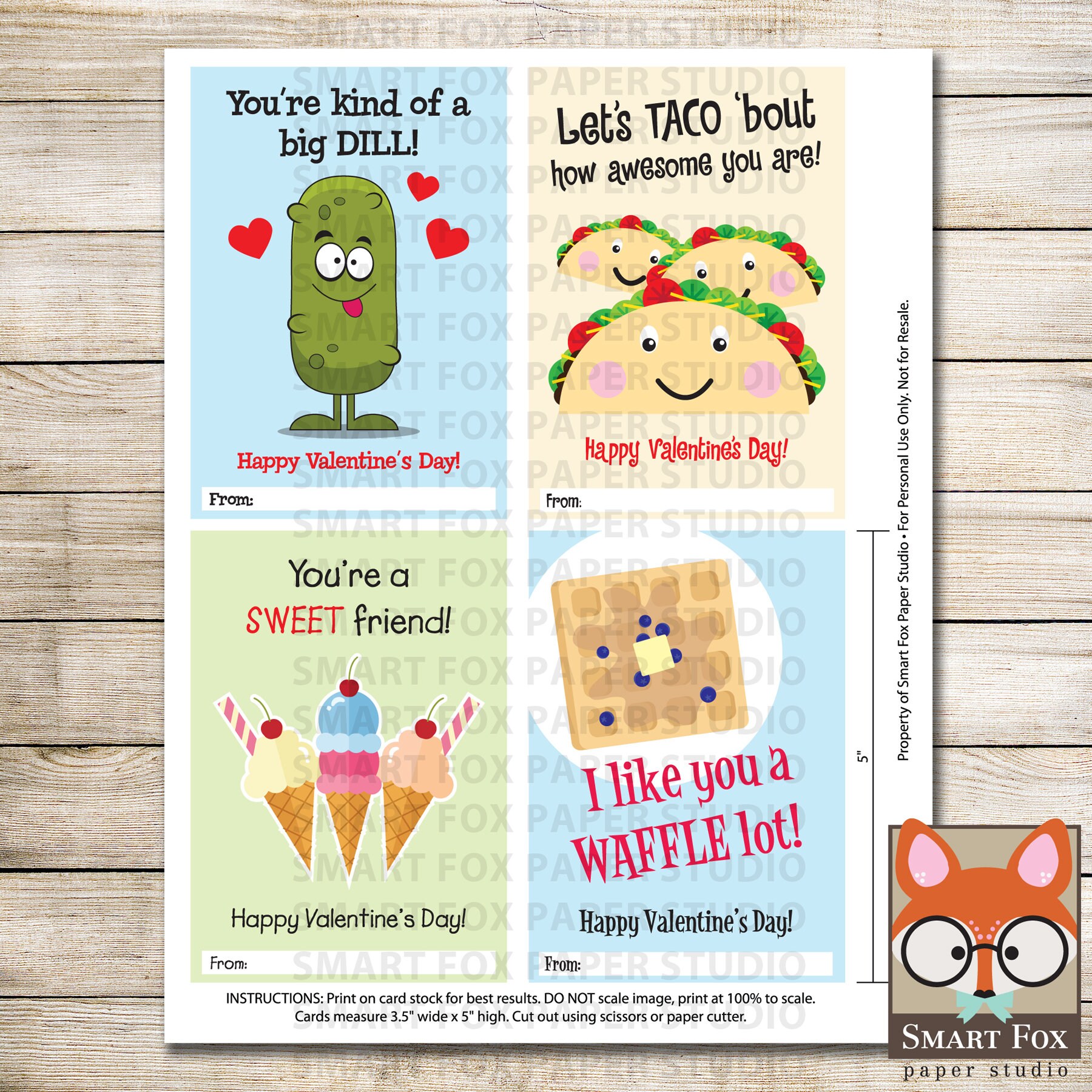 Food Pun Valentines - Instant Download - Valentine's Day Digital ...