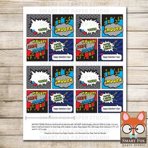 Comic Book Bag Topper - Instant Download - Valentine's Day Digital ...