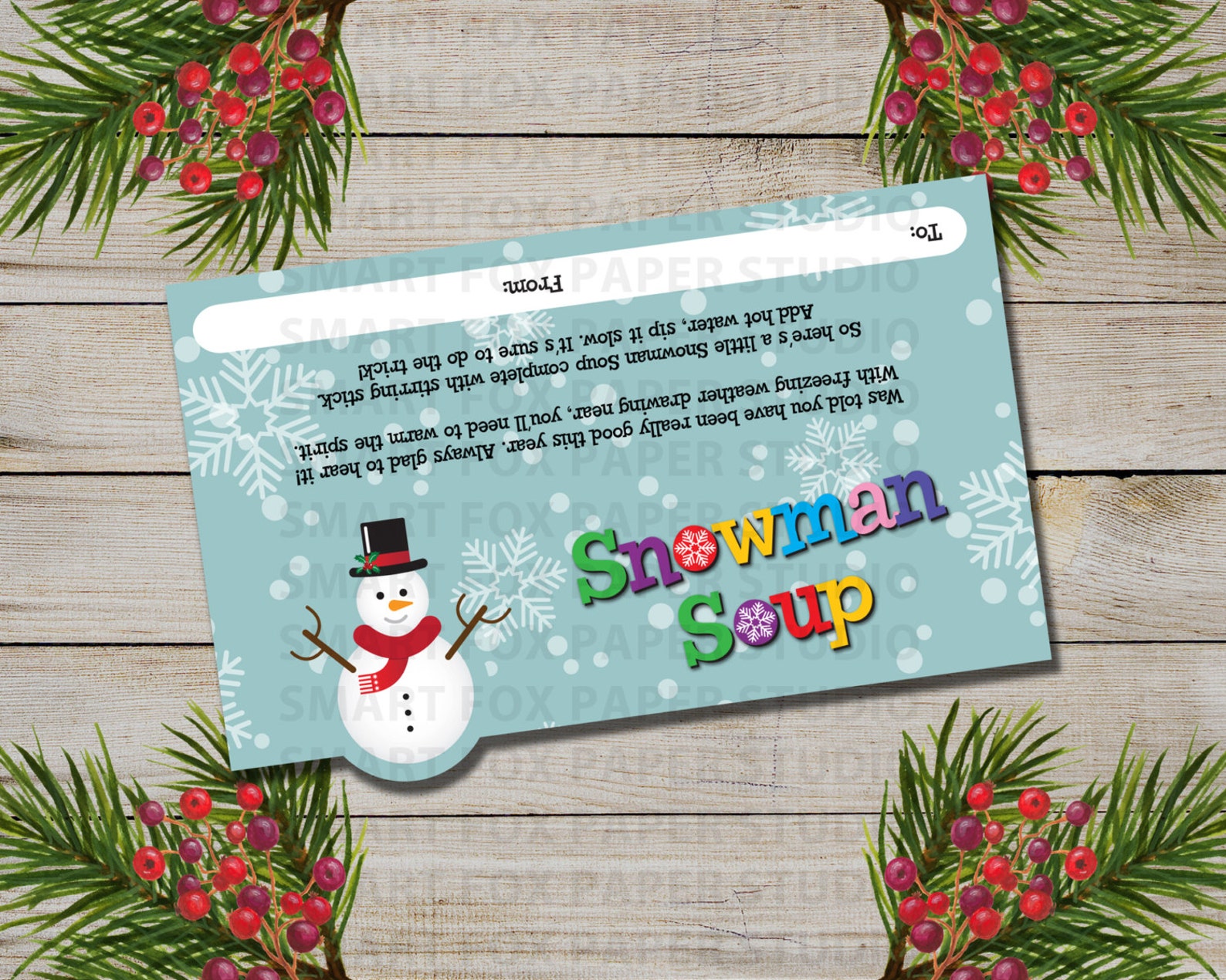 Snowman Soup Bag Topper - Instant Download - Christmas Digital ...