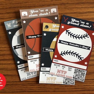 Sports Valentines - Instant Download - Digital Valentines - Kids ...