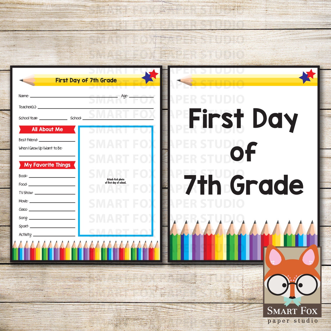 First Day of 7th Grade Instant Download First Day of 7th | Etsy