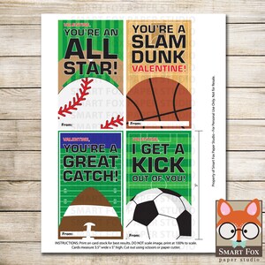 Multi-sport Valentines - Instant Download - Digital Valentine - Kids ...