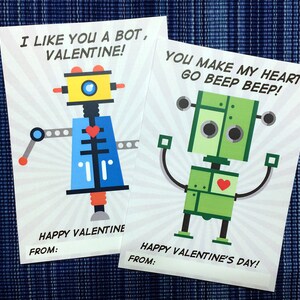 Robot Valentine - Instant Download - Valentine&#039;s Day Digital Printable ...