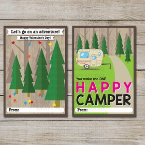 Camping Valentines - Instant Download - Valentine's Day Digital ...
