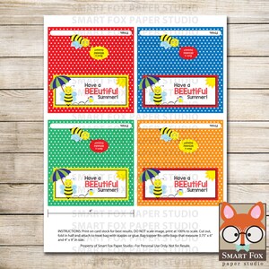 End of School Bag Topper - Digital Download - School Bag Topper - Bee ...