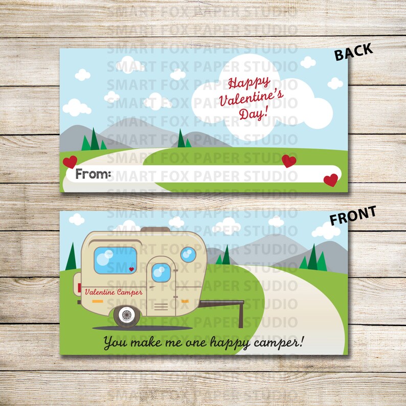 Happy Camper Bag Topper Instant Download Valentine's | Etsy