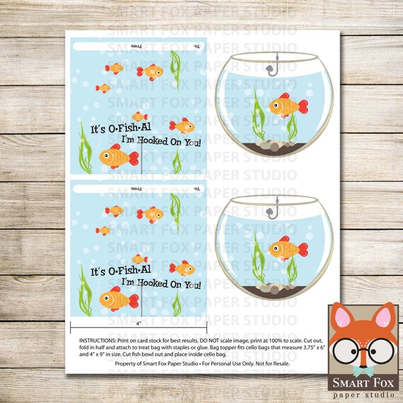 Fishy Valentine Bag Toppers