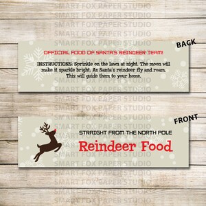 Reindeer Food Bag Topper - Instant Download - Christmas Digital ...
