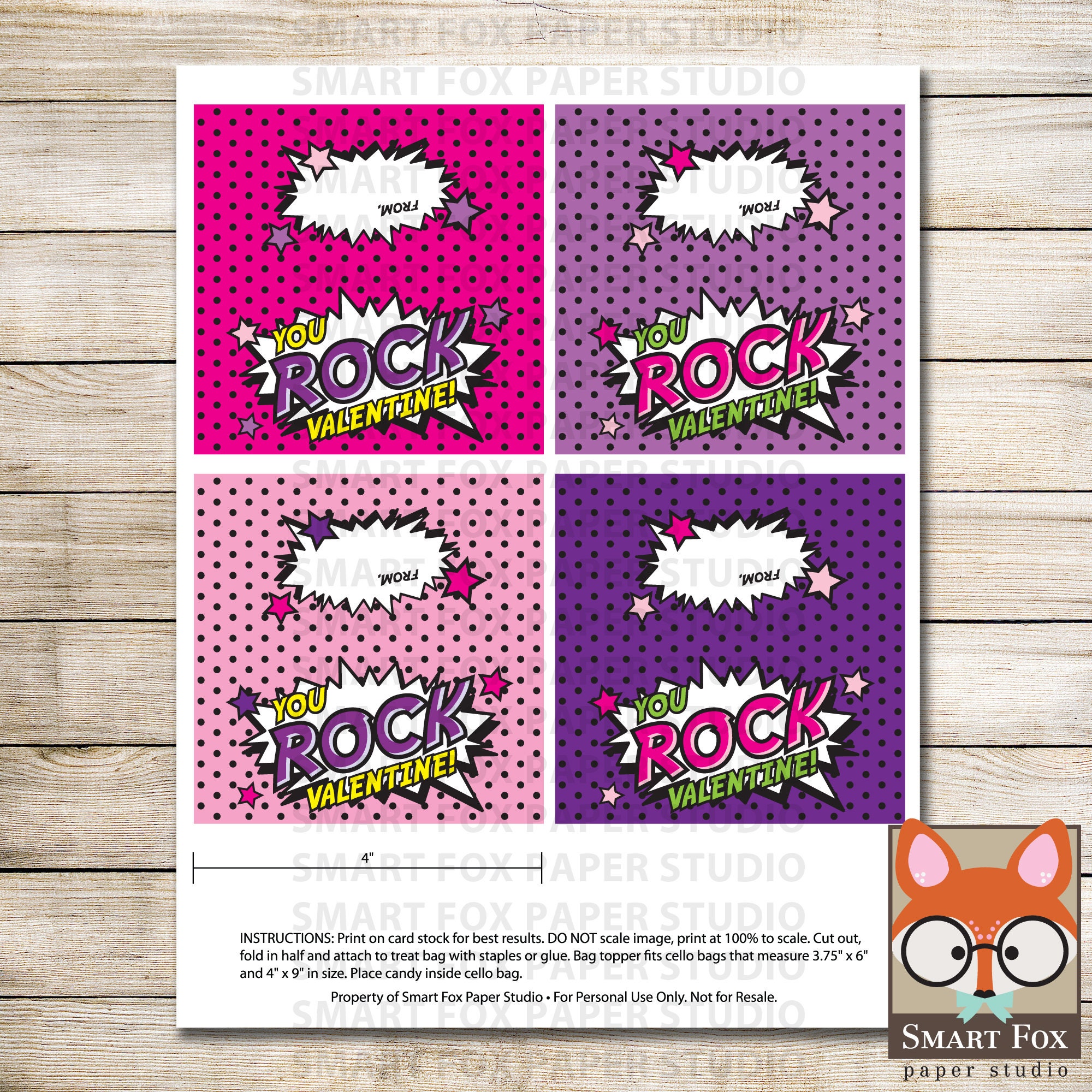 Pop Rocks Bag Topper Instant Download Valentine's Day | Etsy