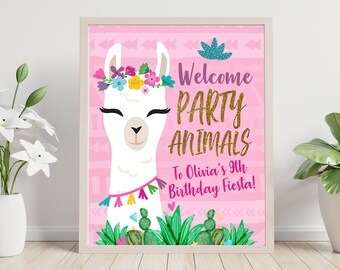 Llama Birthday Sign Printable - Etsy