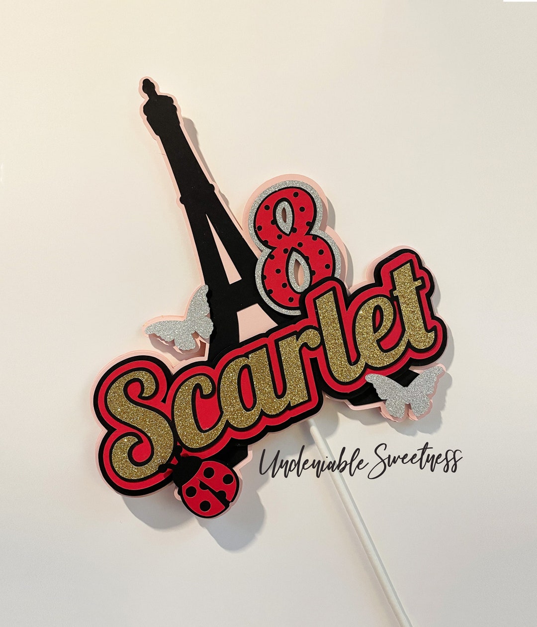 Ladybug Cake Topper Birthday Decoration, Eiffel Tower Paris Cake ...