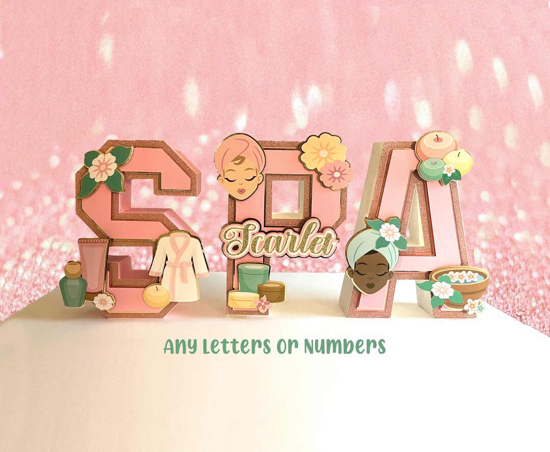 Handmade Spa Party 3D Letters, Sleepover Decor - Etsy Canada