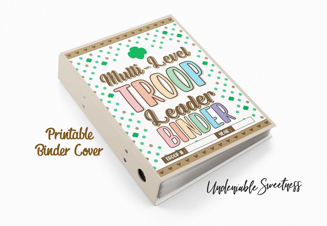 Multi-level Troop Leader Binder Cover, Printable Binder Cover Image, 8 ...