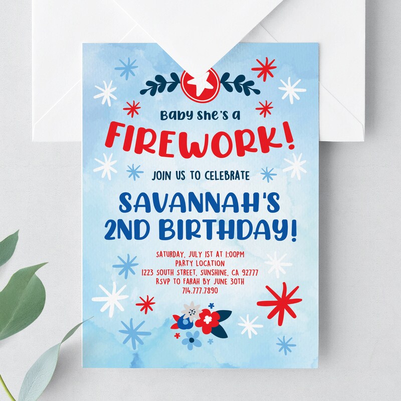 Firework Invitation - Etsy