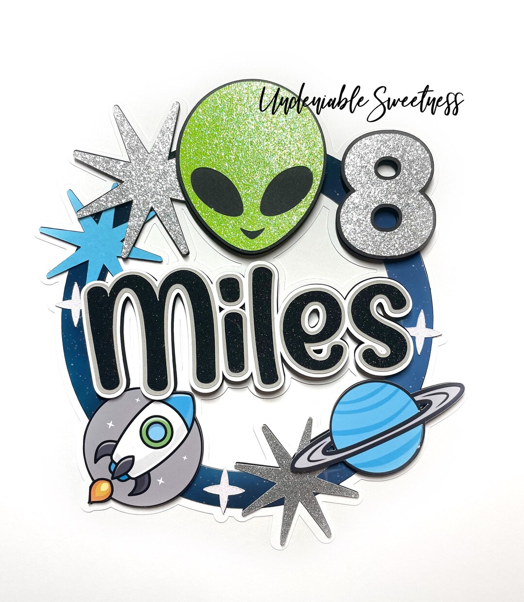 Alien Cake Topper, Rocket Ship, Lights Up, Out of This World Alien ...