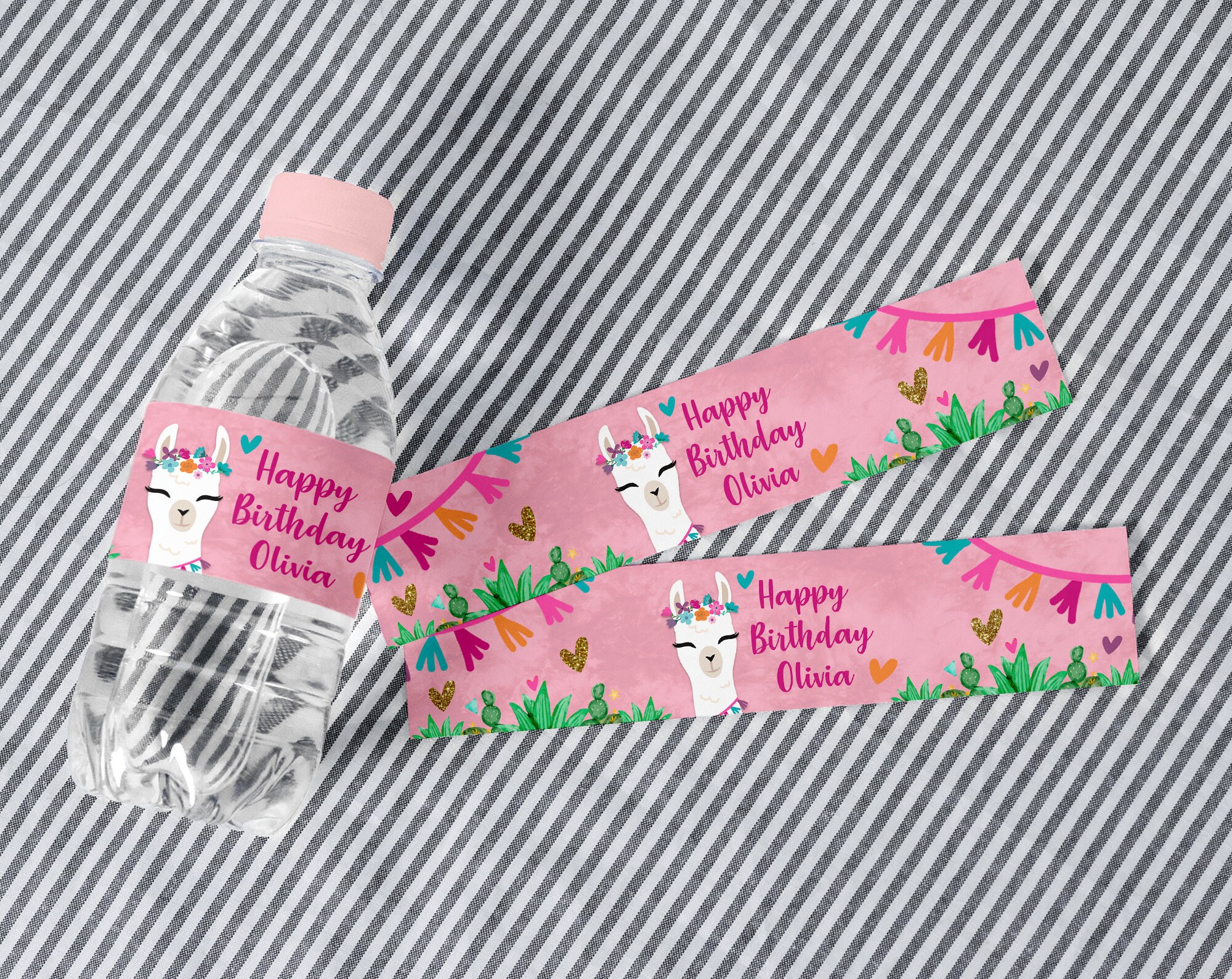 water labels Waterproof Printable or Printed Personalized Llama water ...