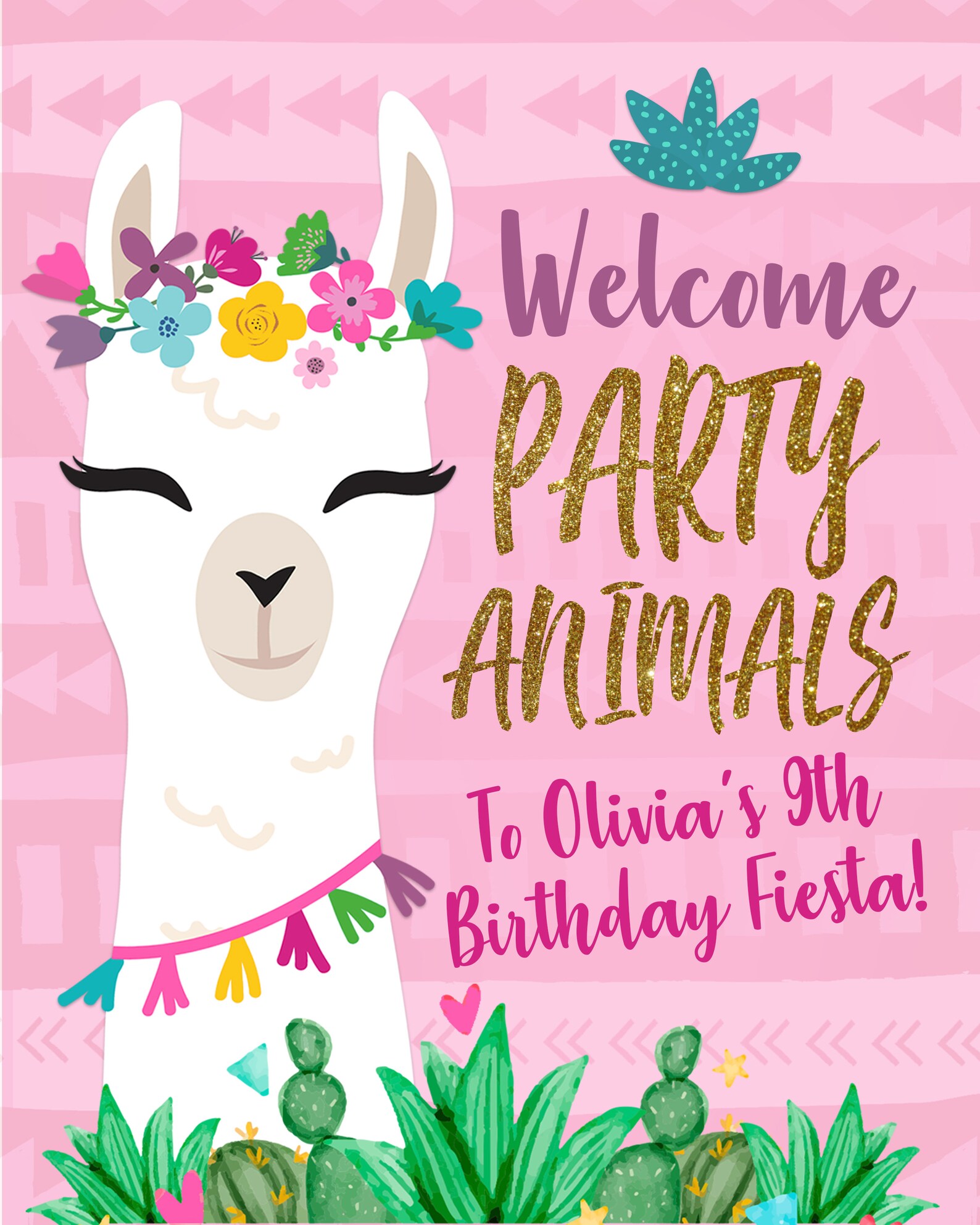 Llama Printable Welcome Sign Llama Drama Birthday Pink & - Etsy