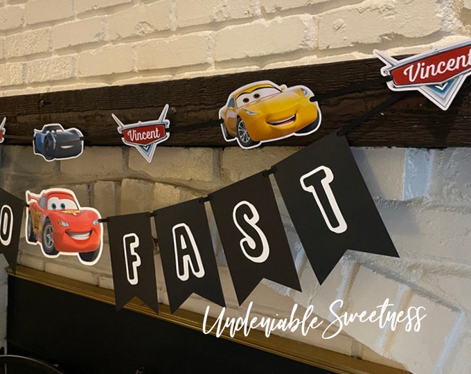 Disney Cars Birthday Banner//lightning Mcqueen Banner//red, Black ...