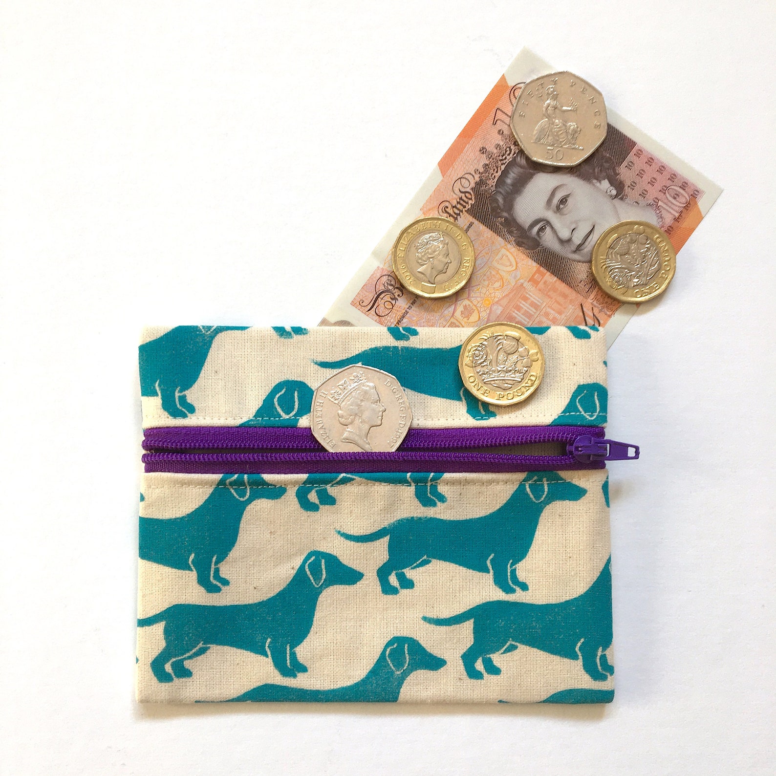 Sausage Dog Coin Purse Pouch Wallet. Hand Printed and Hand - Etsy Singapore