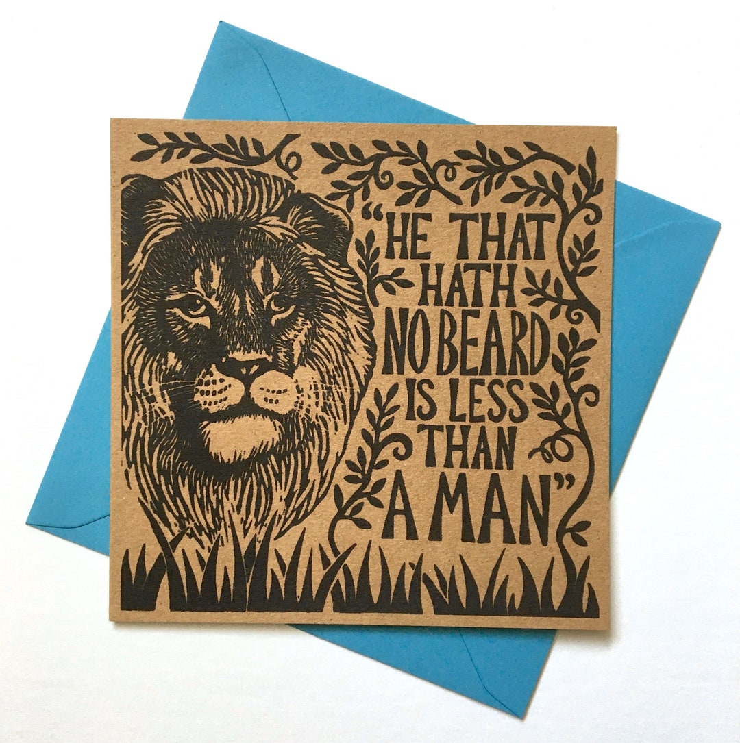 Shakespeare Quote Card. Funny Card. He That Hath No Beard is Less Than ...