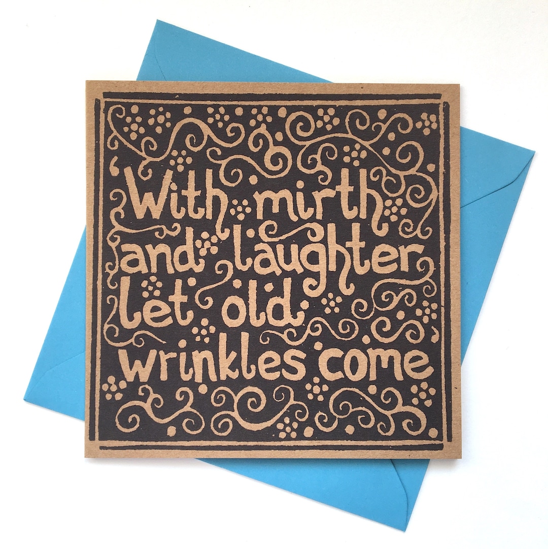 Shakespeare Quote Card. Witty Greeting Card. 'with Mirth and Laughter ...