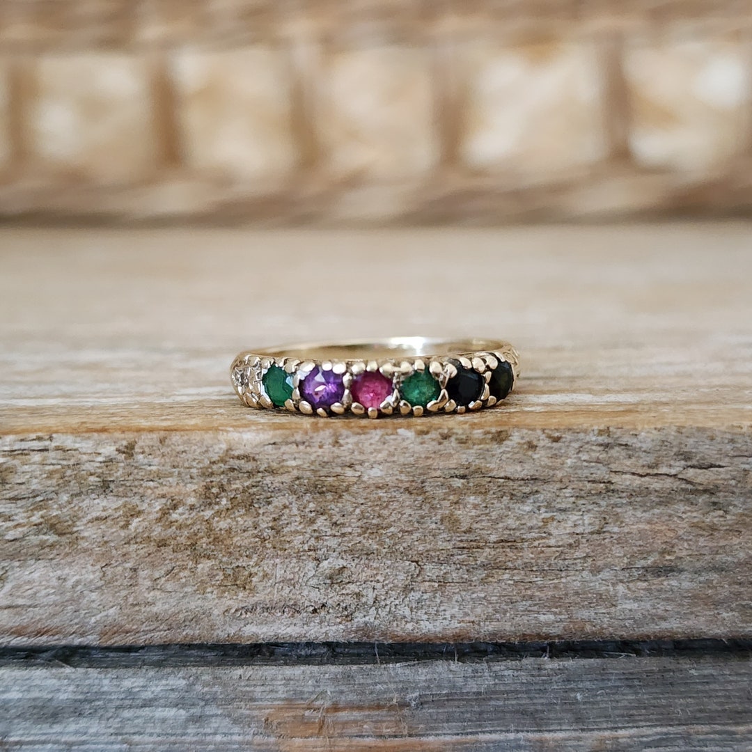 Vintage DEAREST Ring Acrostic Ring Diamond Emerald Amethyst Ruby ...