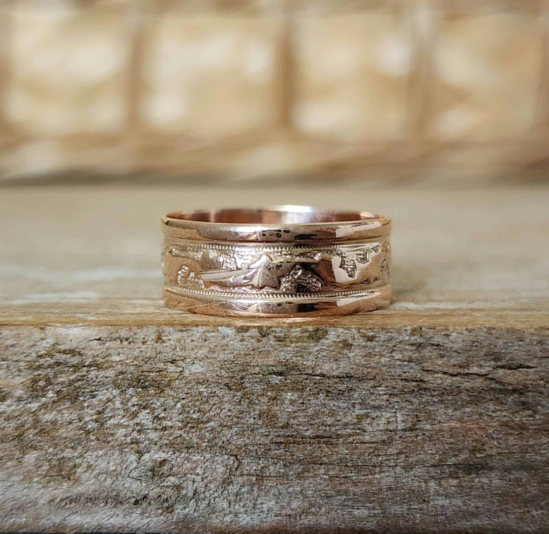 Antique Rose Gold Wedding Band Ring | Edwardian Band Ring | Pinky Ring ...