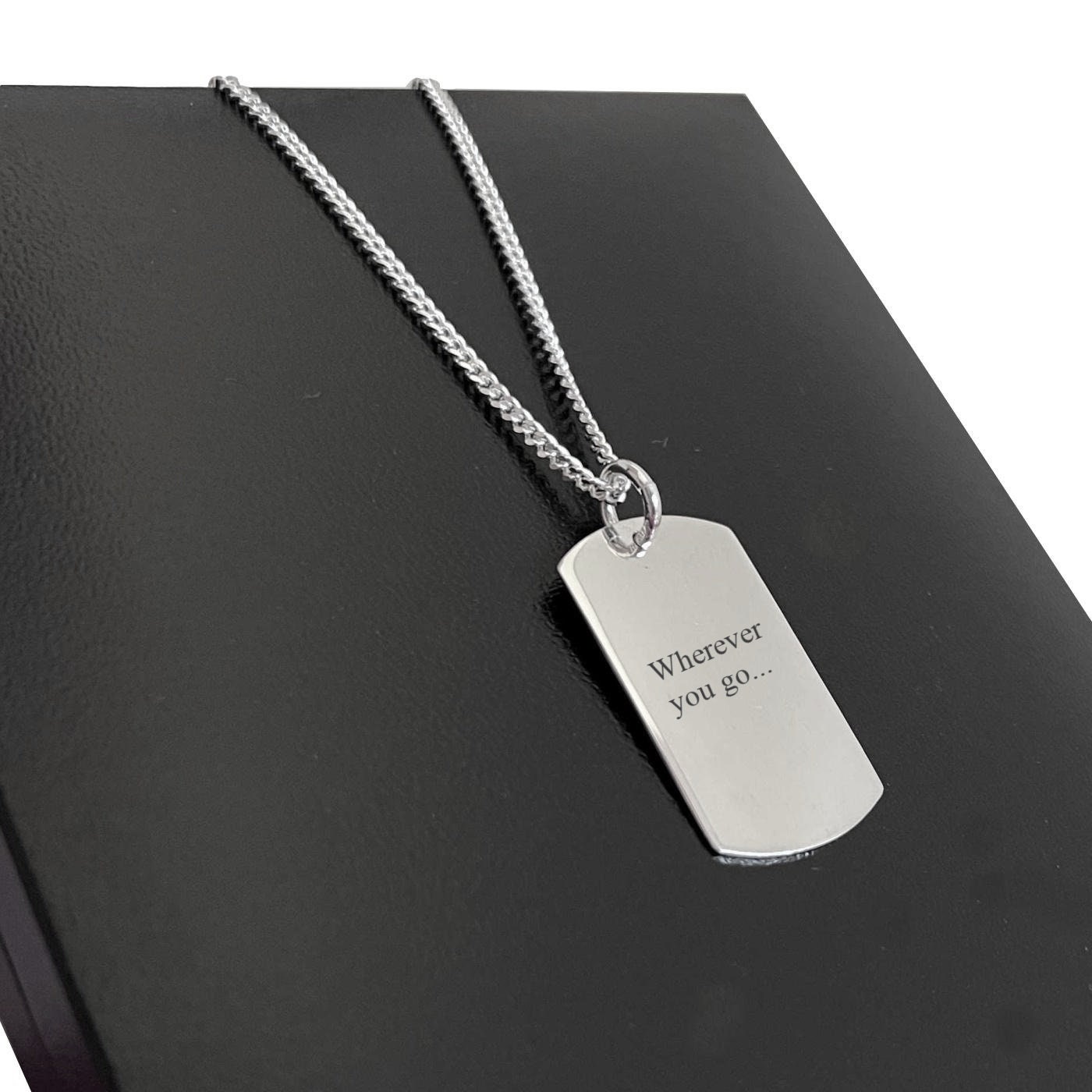 Silver mens dog tags store