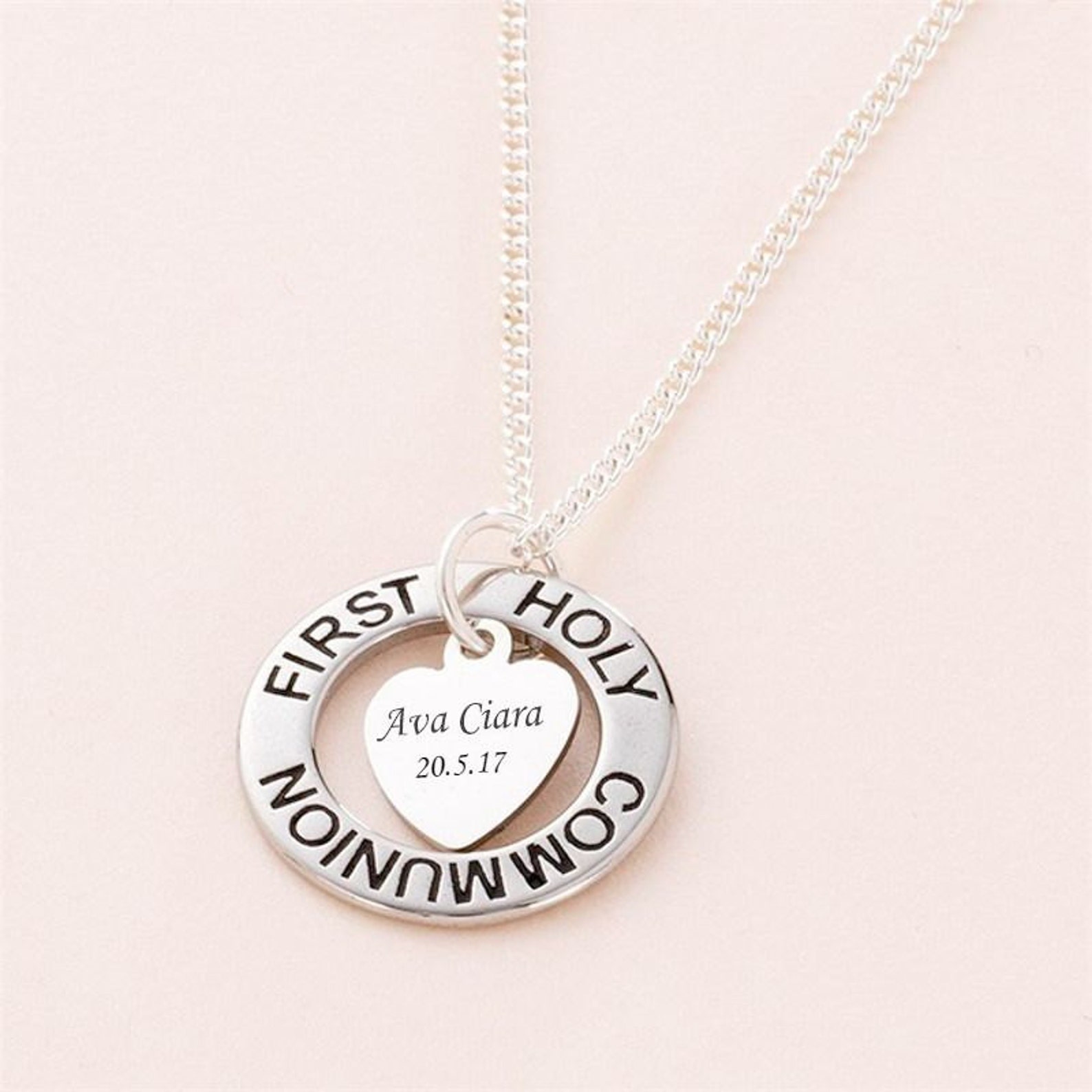 First Holy Communion Necklace With Engraving. Personalised - Etsy