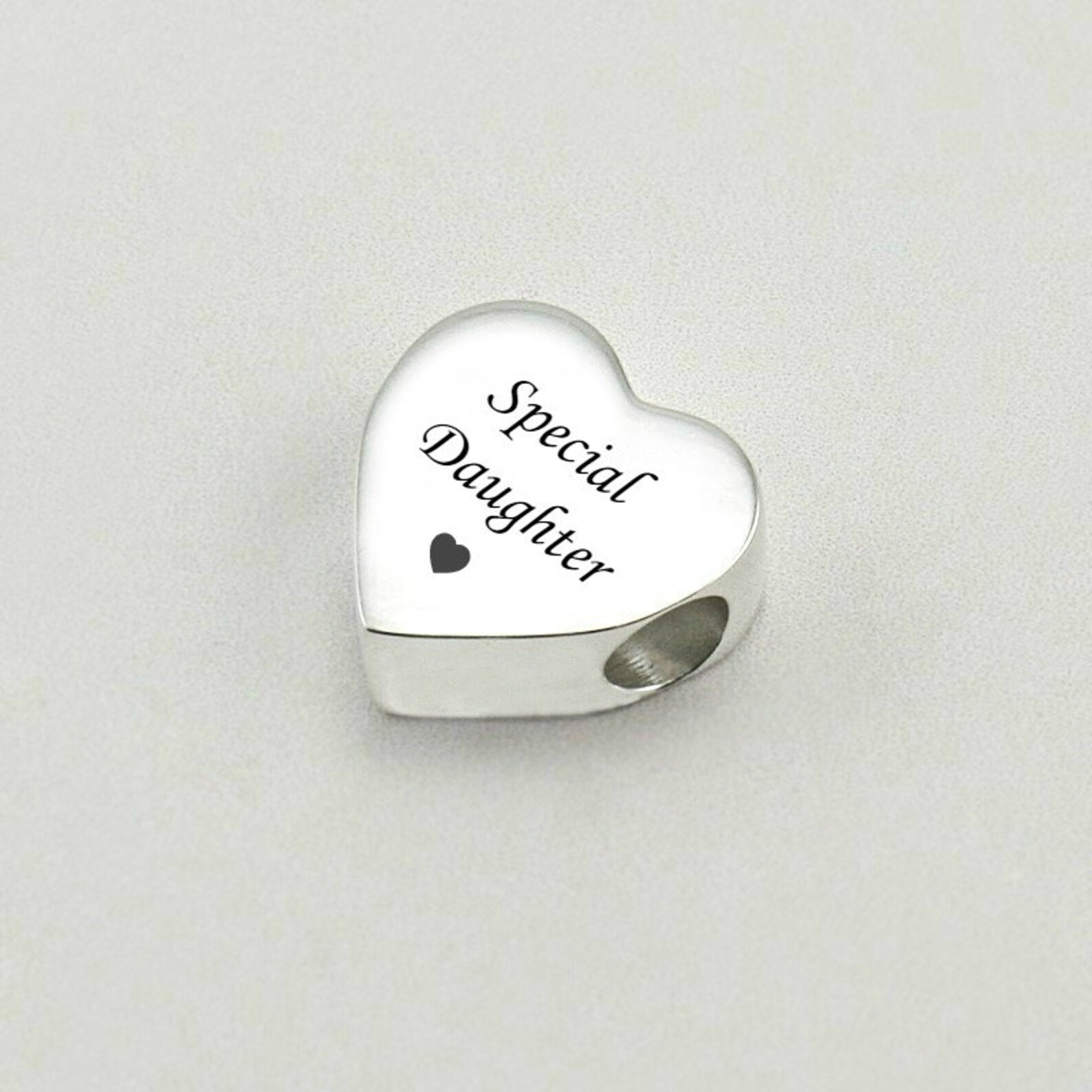Engraved Heart Charm Bead Personalised With Any Engraving - Etsy UK