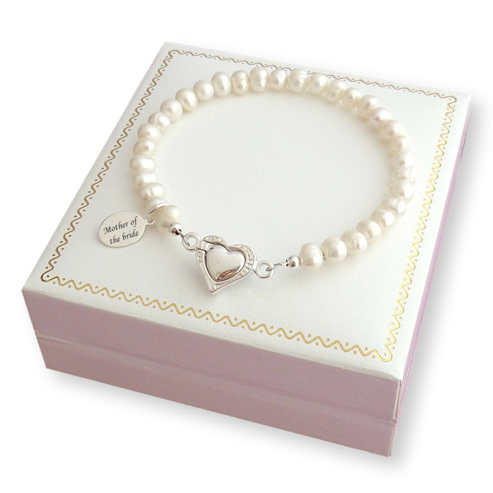 Mother of the Bride Bracelet With Engraving Silver Heart - Etsy