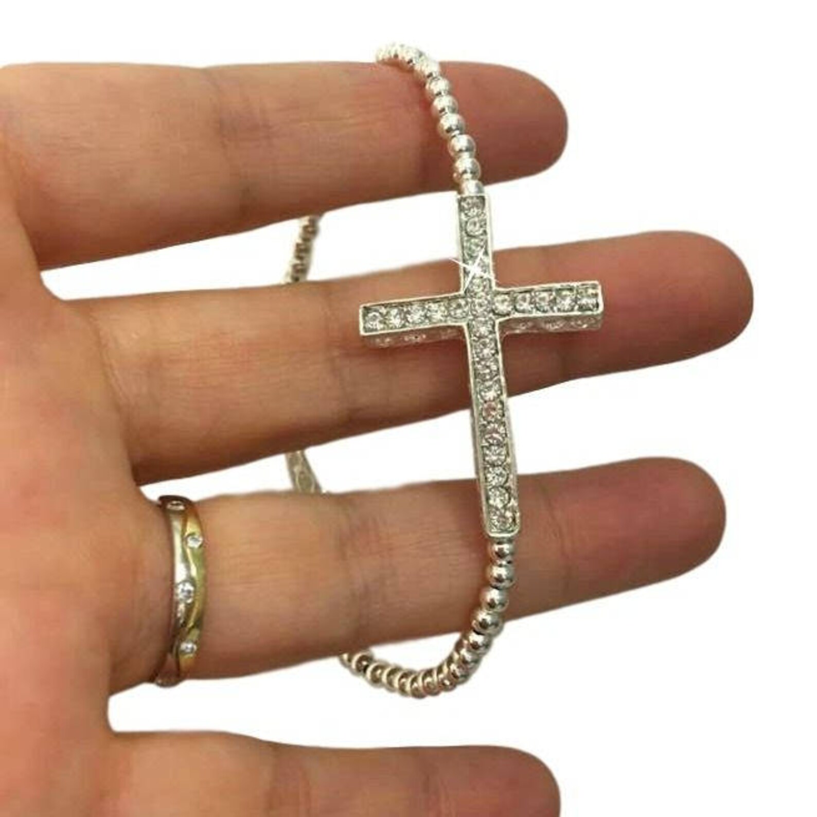 Modern First Holy Communion Bracelet With Silver Beads and | Etsy