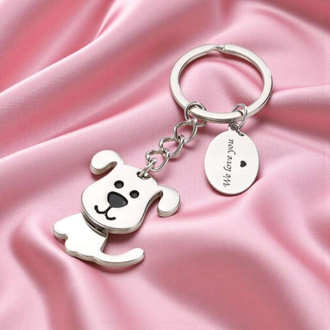 Engraved Dog Key Ring, Personalised Gift for Dog Lover. Keyring With ...