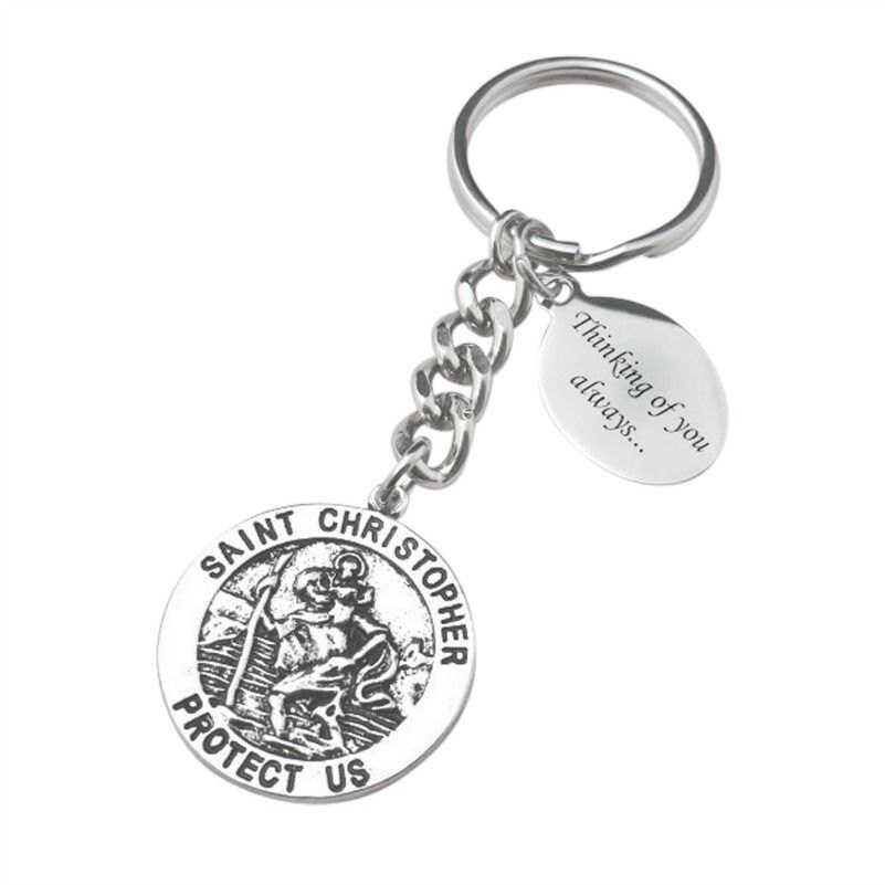 Personalised Custom Engraved Saint Christopher Keyring Key | Etsy