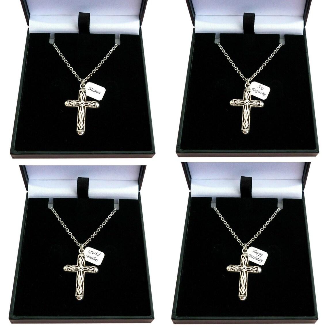 Cross Necklace in Gift Box Personalised Engraving on the | Etsy